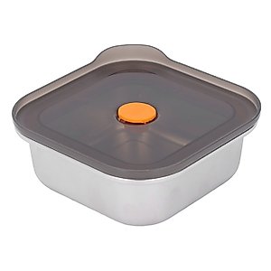 Metal Food Container, Stainless Steel Food Storage Container Leak Proof Sinking Lid for Restaurant (500ml)