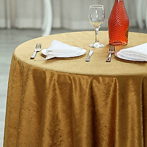 Tableclothsfactory 72"x 72" Gold Premium Velvet Square Table Overlay Square Tablecloth Cover for Wedding Party Event Banquet