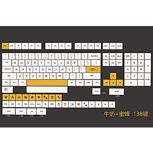 Blue Hat XDAS keycaps Dye-Sublimated Keycap for Cherry MX Switch keycaps for Wired USB Mechanical Gaming Keyboard (Milk)
