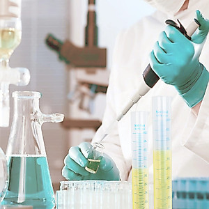 4Pack 500ml Plastic Graduated Cylinder, Transparent Measuring Cylinder Durable Lab Test Tube Flask, 2-Sided Measuring Lines Graduated Cylinder Beaker for Science Projects, Pour Spout