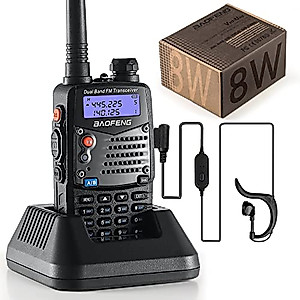 BAOFENG UV-5RA (New Generation) Long Rang Walkie Talkie,8-Watt Dual Band Two Way Radio with 2100mAh Li-ion Battery Portable Walkie Talkies with Includes Full Kit.Frequency Range 144-148/420-450Mhz