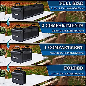 K KNODEL Extra Large Trunk Organizer With Cooler Bag, 3 Compartments Trunk Organizer for Car, Heavy Duty SUV Trunk Organizer with 2 Adjustable Securing Straps (4-in-1, Black)