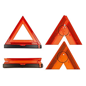TYRANT Emergency Safety Warning Triangles – Roadside Kit for Car, Truck, RV Vehicles – DOT approved, Highly Reflective, Foldable with Carrying Case, Pack of 3