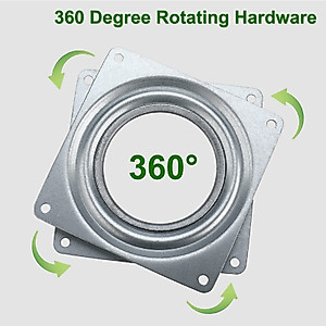 Erfo 16Pack Lazy Susan Turntable Bearings Hardware, 4 Inch Square Swivel Plate, 5/16-Inch Thick Rotating Plate Replacement Parts for DIY Lazy Susan Project Kitchen Storage Rack Serving Trays