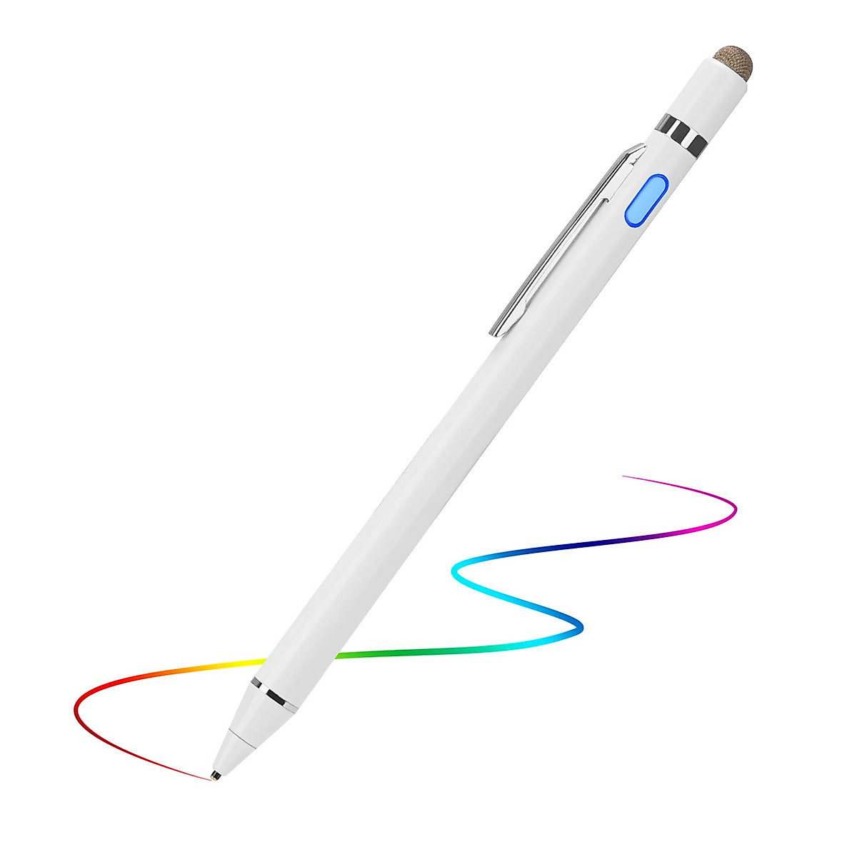 Evach Active Stylus Digital Pen with Ultra Fine Tip Stylus for iPad iPhone Samsung Tablets, Compatible with Apple Pen,Stylus Pen for iPad Pro, White