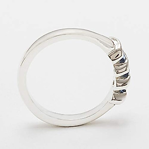 925 Sterling Silver Natural Sapphire Womens Statement Ring - Size 6.75