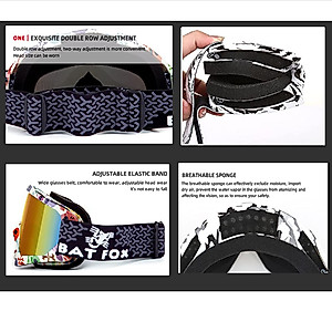 Zsling OTG Ski Goggles - UV Protection Anti Fog Ski/Snowboard Goggles for Men Women Youth Clear Snow Goggles, Dirt Bike,Motocross,UTV MX Offroad Racing goggles