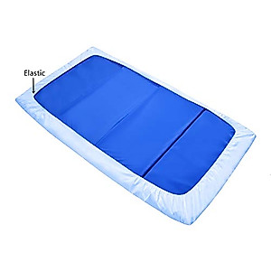 American Baby Company 2-Pack 100% Cotton Percale Fitted with Elastic Corners Day Care Mat Sheet, Blue, 24" x 48" x 4", Soft Breathable, for Boys and Girls