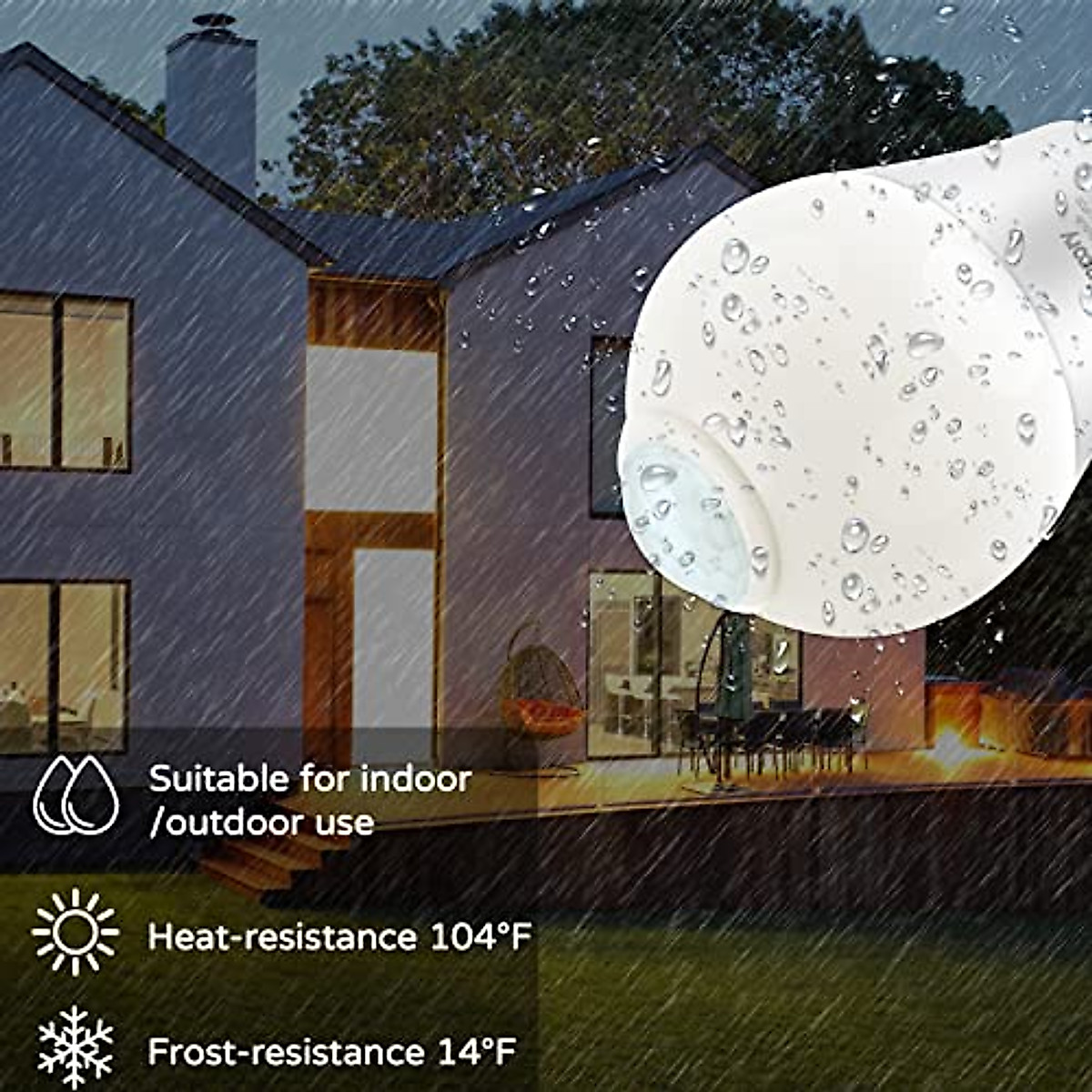 Minpory Motion Sensor Light Bulbs Outdoor, Movement Activated Dusk to Dawn LED Security Bulbs, 13W(100W Equivalent) A19 E26 5000K Daylight Cool White for Garage Porch Basement Hallway Closet, 2 Pack