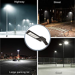 Hylele 400W LED Street Light Parking lot Light Commercial Street & Area Lighting Shoebox Pole Lights Outdoor IP65 Waterproof 5700K 56000LM 140 LM/W Super Bright with Slip Fitter Mounting ETL Listed