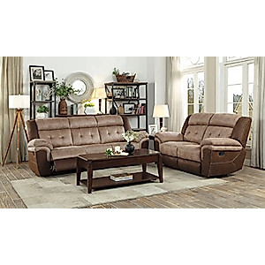 Homelegance Chai 91" Microfiber Double Reclining Sofa (Manual), Brown