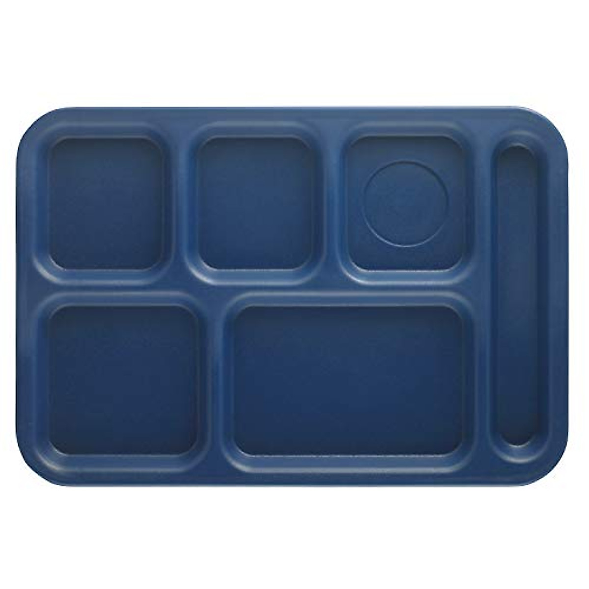 Cambro PS1014186 Textured Penny-Saver School Tray, 6-Compartment, 10" X 14-1/2", Co-Polymer, Navy Blue, 24-units