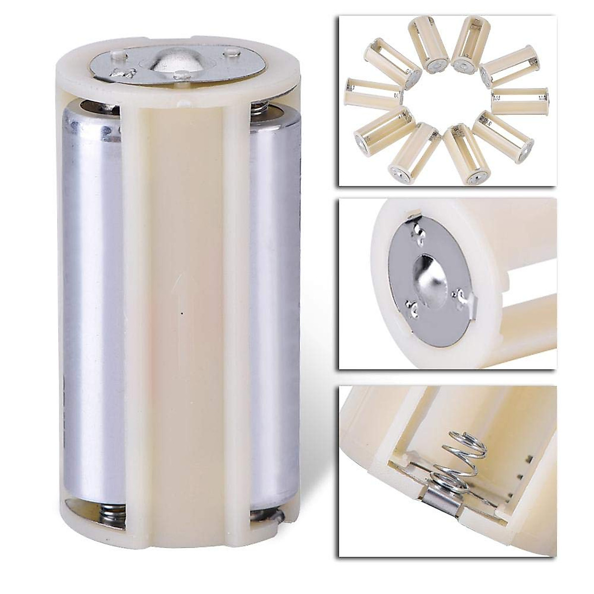 Zopsc 10 PCS 3 AA to 1 D Size 4.5V Battery Holder Case Box Battery Convertor Adapter Holder Pack