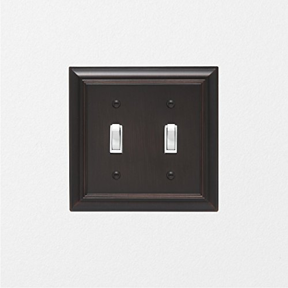 Amazon Basics Double Toggle Light Switch Wall Plate, Oil Rubbed Bronze, Set of 2
