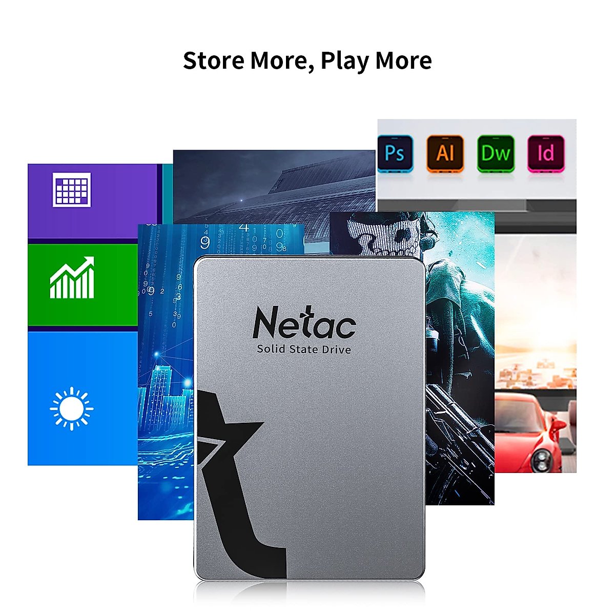 Netac 1TB SATA Internal Solid State Drive SSD Up to 550MB/s 2.5 Inch Internal SSD 3D NAND Easy to Install for Laptop Computer Upgrade Speed Game
