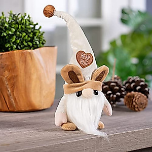 Hug Feel The Love - Quincey Bear Gnome - 9 Inch Swedish Tomte Plush Decor, Pocket Pal Gnomie Gift Ornament