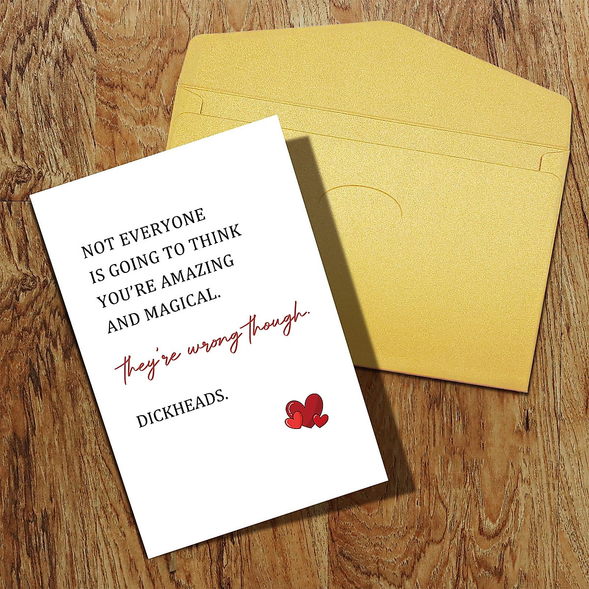 Qiliji Funny Encouragement Card for Men Women, Support Card for Friend, Affirmation Card for Sister Brother, Thank You Card, Not Everyone Think You're Amazing And Magical