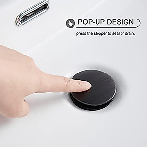 Bathroom Sink Drain, Pop Up Drain Stopper with Overflow, Lavatory Vanity Vessel Sink Drain Assembly, Oil Rubbed Bronze