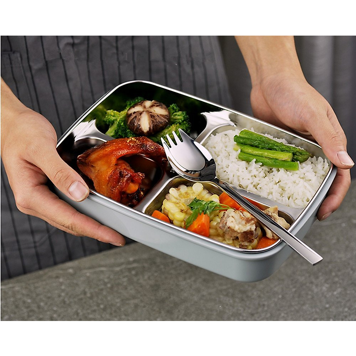 6-pack Salad Forks,1 1/2"Wide 18/10 Stainless Steel 8 1/4"Long Handle Spork - 2 In 1 spoon and fork,Spaghetti Salad Forks Fruit Appetizer Dessert set for Everyday Use Dinner Spoons