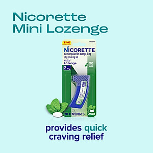 Nicorette 2 mg Mini Nicotine Lozenges to Help Quit Smoking - Mint Flavor Stop Smoking Aid, 20 Count