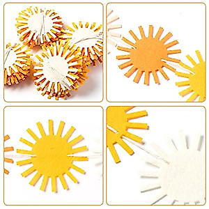 G1ngtar Boho Sun Garland Felt Artificial First Trip Around The Sun String Banner Hippie Boho Muted Sun Party Supplies Aesthetic Indoor Outdoor Party Decoration for Baby Shower Wedding, 4Pcs