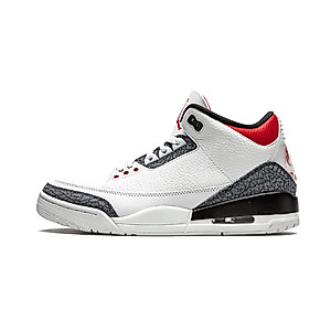 Nike Men's AIR JORDAN 3 RETRO SE-T Basketball Shoe, White Fire Red Black, 7 UK