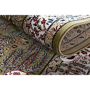 Unique Loom Narenj Collection Area Rug - Bristol (5' 3" x 8' Rectangle, Green/ Ivory)