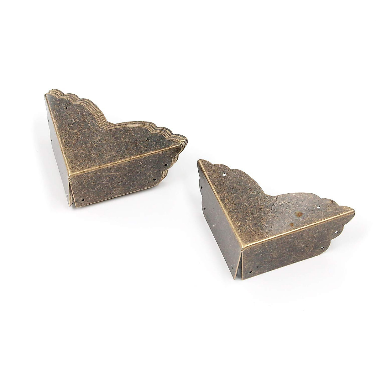 Mcredy Box Corner Protectors Decorative Corner Guards with Mounting Screws 2.8x2.8x1.2"(LxWxH),Side Length 2.8" Corner Bracket Iron Bronze Tone for Photo Album Pack of 8