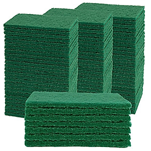 YoleShy 40 PCS Scouring Pad, Dish Scrubber Scouring Pads,4.5 x 6 inch Green Reusable Household Scrub Pads for Dishes, Kitchen Scrubbers & Metal Grills