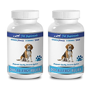 Dog Immune Support - Dog Allergy Relief - Advanced Formula Support - CHEWABLE - Dog Supplements for Skin and Coat - 2 Bottle (150 Chews)