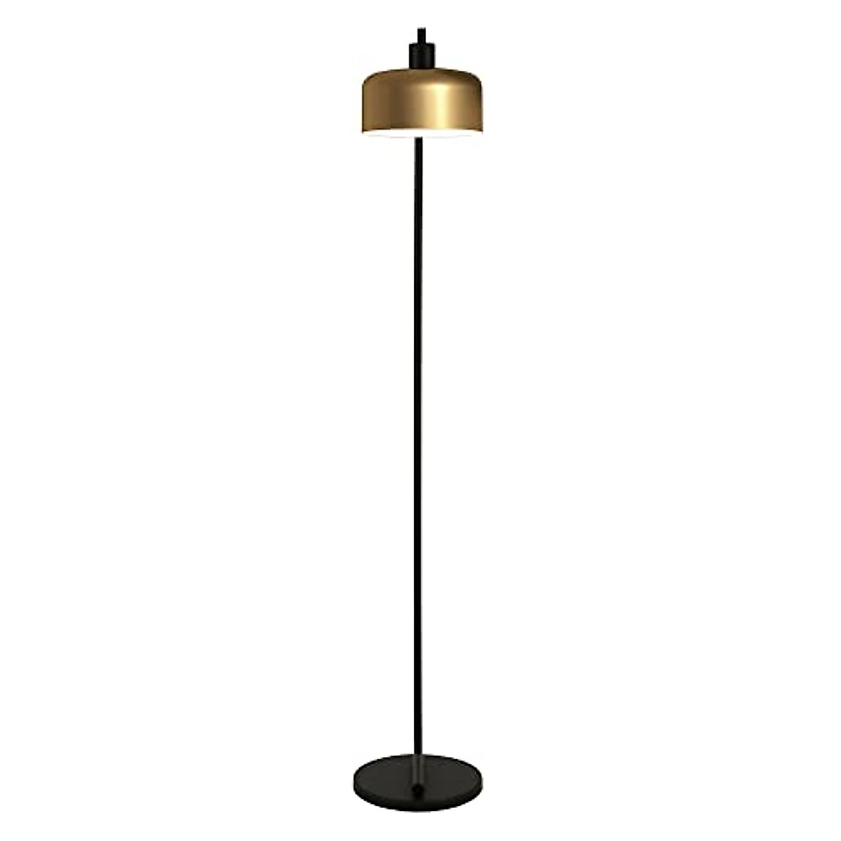 Cadmus 57" Tall Floor Lamp with Metal Shade in Blackened Bronze/Brass/Brass