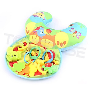 Chanys Tummy Time Toys & Pillow Set Adorable Essentials for Babies 0-6 Months - Perfect Baby Play Mat for Boys and Girls
