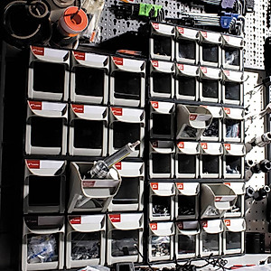 SHUTER Small Parts Tool Organizer, Tilt Out Stackable Craft Sewing Cabinet, Garage Storage, Dental Tip Out Bin Design, 8 Compartment, Warehouse Kits Included, Black, FO-308