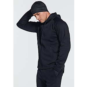 TSLA Men and Women Thermal Fleece Skull Cap, Winter Ski Cycling Under Helmet Liner, Running Beanie Hat, Skull Cap Camo Black, One Size