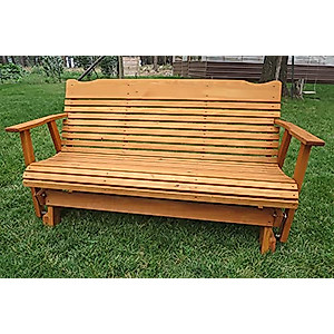 Kilmer Creek Rustic Finished 5' Cedar Porch Glider, Amish Crafted
