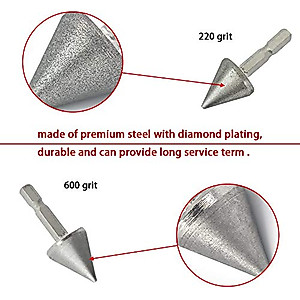 scottchen PRO Woodworking Square Hole Drill Bit Sharpener Mortise Chisel Bit Sharpening Tool Up to 1/2" Bit Grit #220/600-2Pack