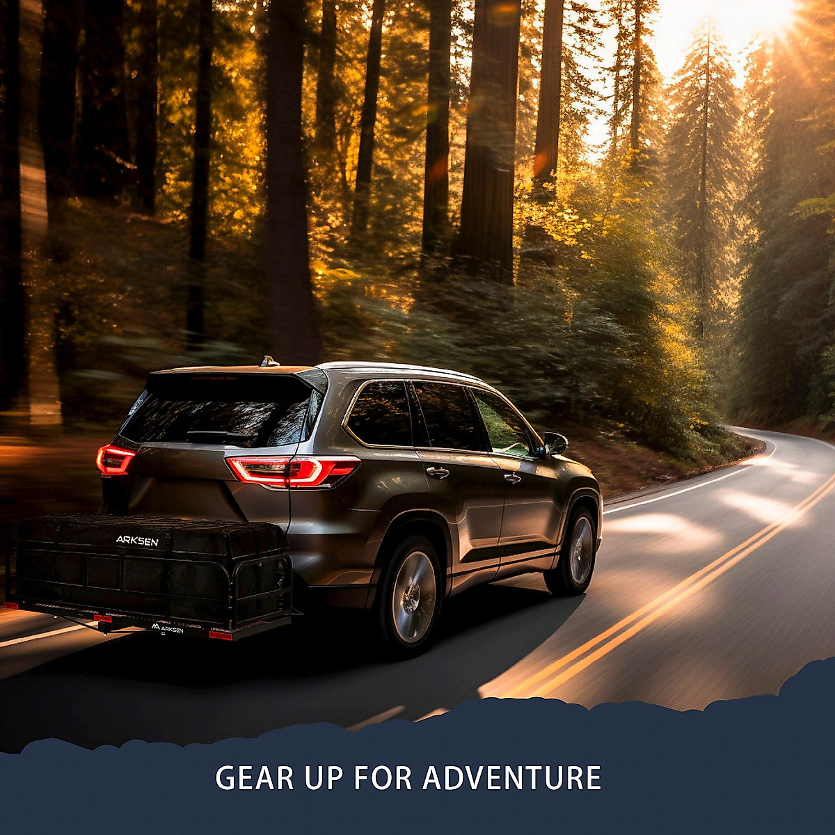 ARKSEN 60 x 24 Inch Folding Cargo Rack Carrier 500 Lbs Heavy Duty Capacity 2 Inch Receiver Luggage Basket Hitch Fold Up for SUV Pickup Camping Traveling Black