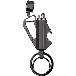 Katzone Flint Wheel Petro Oil Lighter Attached with Bottle Opener & Keychain & Carabiner - All in One