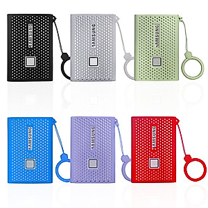 Portable SSD External Solid State Drives Silicone Protective Cover Designed for Samsung T7 (Silver)