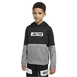 Nike Youth 8-18 Kids Therma Elite Pullover Hoodie (X-Large, Black/Carbon Heather/White)