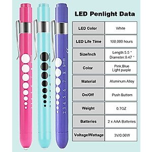 MEUUT 3 Pack Pen Lights for Nurses with 6 Batteries – Medical Penlights Nurse Accessories for Work, Perfect Nursing Student Essentials Medical Supplies for Nurses Doctors EMT Trauma