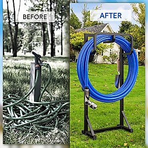 Coonoor Garden Hose Holder, Freestanding Water Hose Holder for Outside, Reinforced Garden Hose Storage Rack for Lawn & Yard