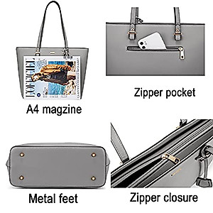 Handbags for Women Large Purses Faux Leather Tote Bag School Shoulder Bag with External Pocket