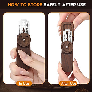 Elegant Magnetic Bread Lame Dough Scoring Tool,Lame Bread Tool with Turntable Design,Bread Scoring Knife for Bread Baking & Sourdough Baking,Bread Razor Tool with 5 Razor Blades-Black Walnut Wood