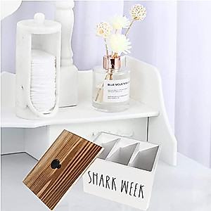 Tampon Holder for Bathroom,Farmhouse Bathroom Organizer,Rustic Wood Bathroom Storage Bin with Lid, Wood Movable Partition Feminine Product Organizer with Lid ,Bathroom Accessories Decor Box (Rustic)