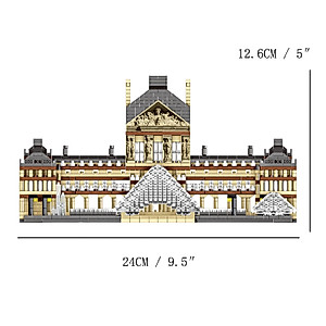 TzFioy Paris Louvre Museum Building Blocks Set (3377Pcs) Famous World Architecture Educational Toys Micro Bricks for Kids Adults