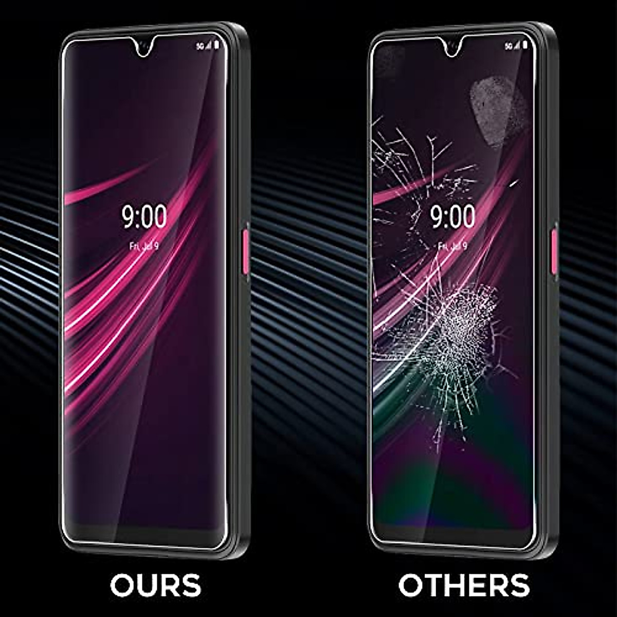 Orzero (3 Pack) Compatible for T-Mobile REVVL V+ 5G (T-Mobile REVVL V Plus 5G) Tempered Glass Screen Protector, 9 Hardness HD (Lifetime Replacement)