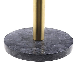 SING F LTD Industrial Vertical Tube Paper Towel Holder Countertop for Kitchen and Bathroom Black Marble Brass Storage