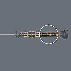 Wera 05030100001 Kraftform ESD 1578 A Slotted Precision Micro Screwdriver, 1.2mm Head, 40mm Blade Length