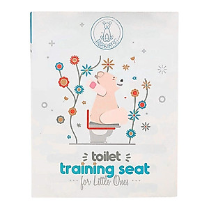 Baby and Toddler Potty Training Seat For Boys and Girls by LittleBearBig - Portable White and Gray Topseat for Toilet with Hook - Fits Oval/Round Lid - Travel Friendly - Stylish Design -Non-Slip Ring